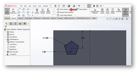 Mirror D Sketches In SOLIDWORKS Mirror Entities Dynamic Mirror
