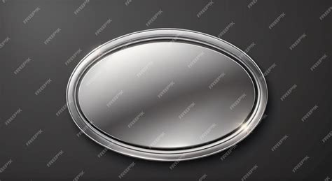 premium photo elegant silver ellipse button 3d steel glossy design