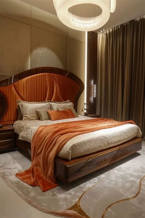 تخت خواب لاکچری با رنگ های خاص برای ایجاد فضایی آرامش‌بخش و عاشقانه