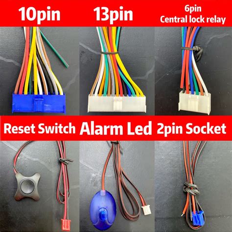 Car Alarm 10pin 13pin Led Light Reset Switch Central Lock Socket 1pcs Shopee Malaysia