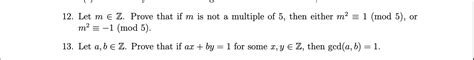 Solved 12 Let M Z Prove That If M Is Not A Multiple Of Chegg Com