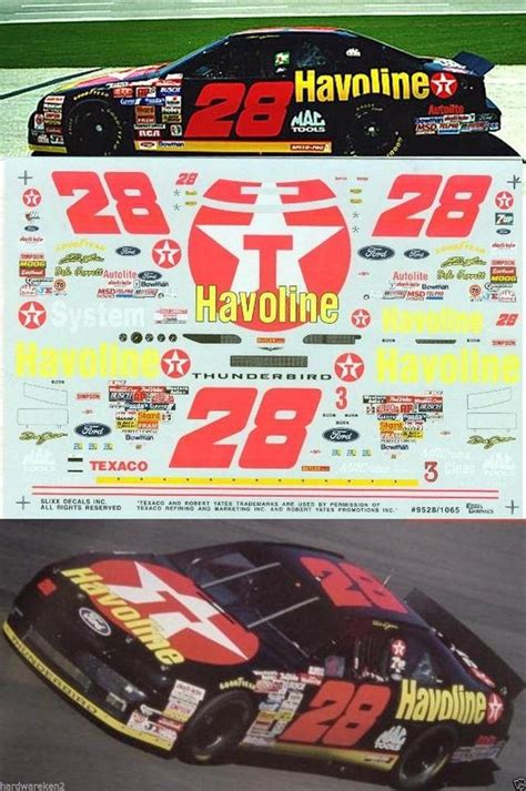 Nascar Decal 28 Havoline 1995 Ford Thunderbird Dale Jarrett Ernie