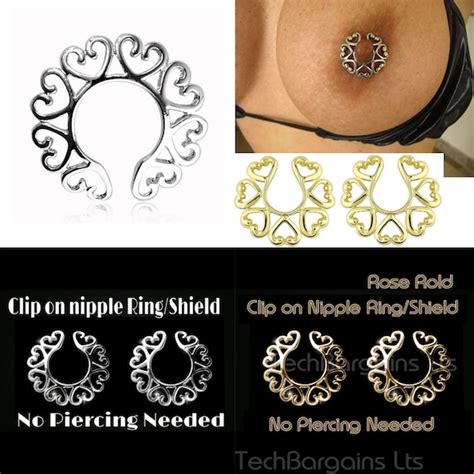 Fan Shop New Beautiful Nipple Ring Amazing Flower Surgical Steel Heart