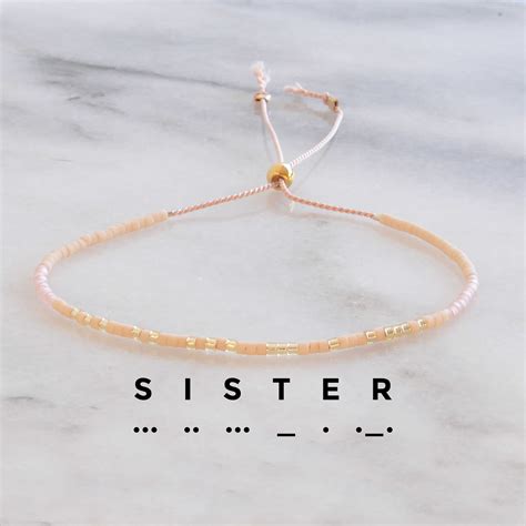 Sister Morse Code String Bracelet Handmade By Libby And Smee