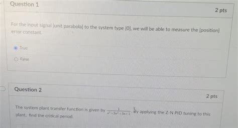 Solved For The Input Signal Unit Parabola To The System