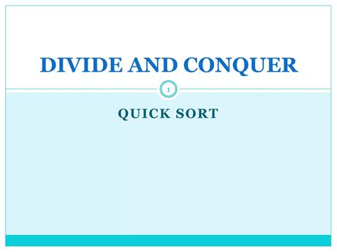 divide and conquer quick sort pptx