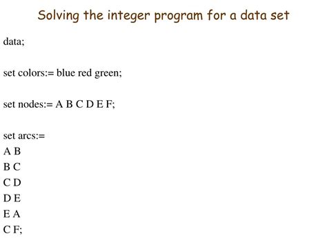 ppt integer programming solutions for graph problems powerpoint