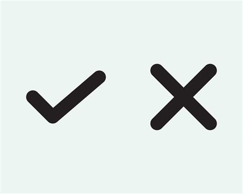 Right And Wrong Icon Yes No Right Wrong Positive Negative Tick Cross X Vote Choice Approve Black