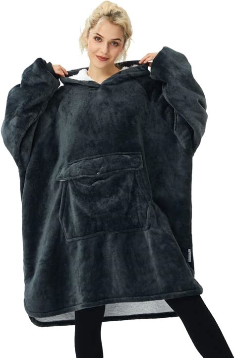 Krifey Wearable Blanket Hoodie Oversized Sherpa Hooded For Women And