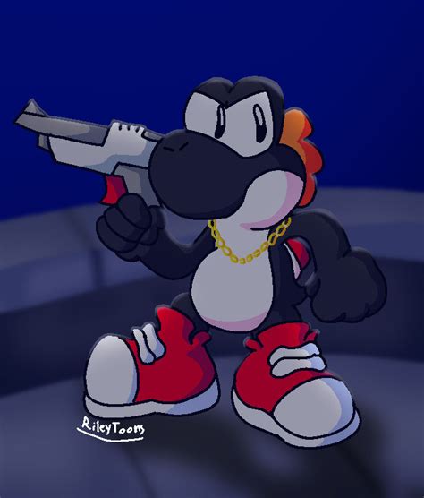 Black Yoshi By Rileytoons On Deviantart