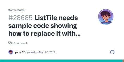 listtile needs sample code showing how to replace it with row when it