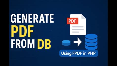 Generate A Pdf Report From A Database Using Fpdf Library Youtube