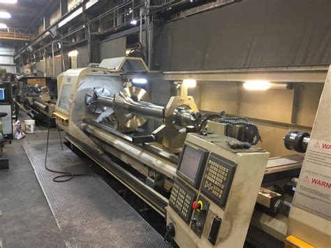 Industrial Shaft Machining In Large CNC Lathe Columbia Machine Works