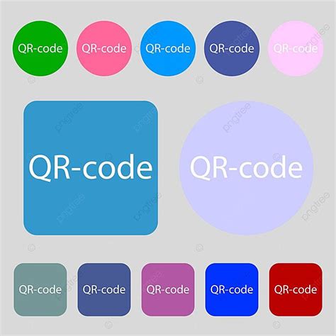 Flat Design Qr Code Sign Icon With 12 Colored Buttons Vector Symbol For Scanning Codes Vector