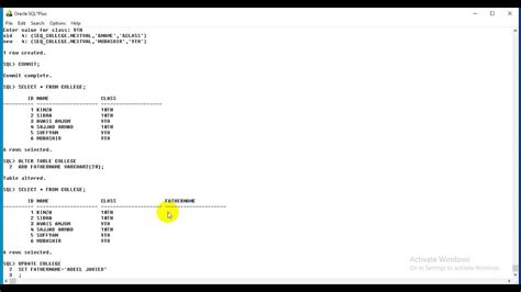 Update Table And Add Column Oracle Database Youtube