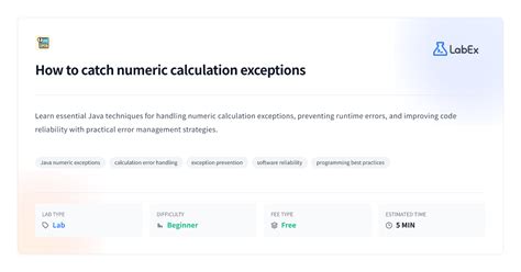 How To Catch Numeric Calculation Exceptions Labex