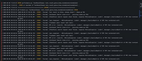 Bug Benchmark Standalone Milvus Recall Test With Search Error In