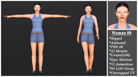 Woman 6 To 10 With 52 Animations 32 Morphs By Jasirkt