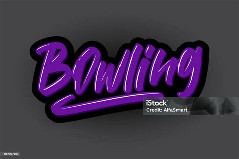 볼링 손 그린 현대 브러쉬 레터링 비즈니스 인쇄 및 광고를 위한 벡터 일러스트 로고 텍스트 가리기에 대한 스톡 벡터 아트 및 기타 이미지 Istock