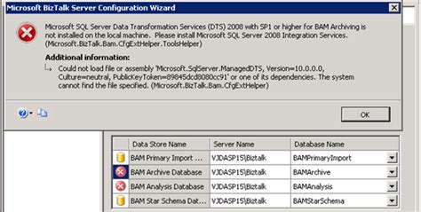 Biztalk 2010 Bam Tools Configuration Error Microsoft Sql Server Data Transformation Services
