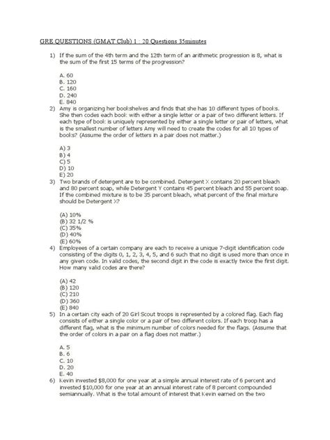 Gre Questions Pdf Odds Area
