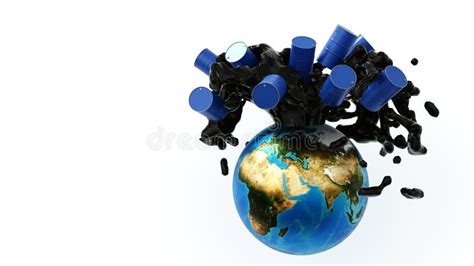 Crude Oil Stream Up From The Earth Globe Oil Market Business