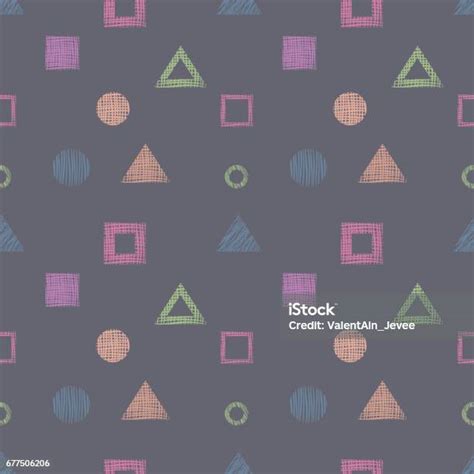 삼각형 원형 손으로 그려진 사각형 끝 없는 배경 원활한 벡터 기하학 패턴 질감 래핑 웹 배경 바탕 화면에 대 한 기하학적 수치 그레이 그래픽 일러스트 0명에 대한 스톡 벡터