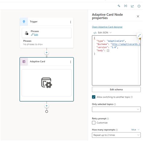 Using Adaptive Cards On Power Virtual Agent