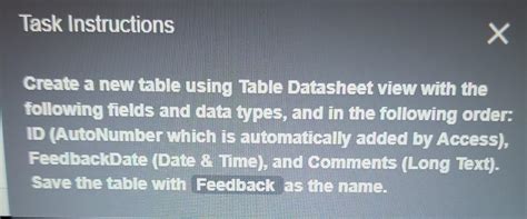 Solved Task Instructions Create A New Table Using Table Chegg Com