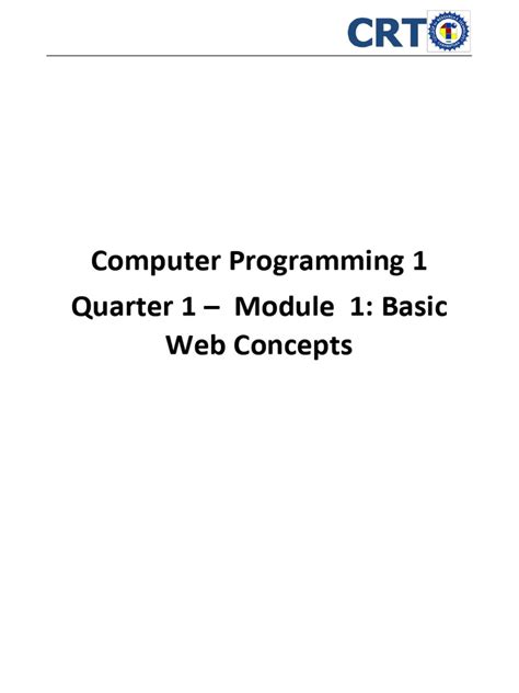 Ict 02 Css Q1 Module 1 Basic Web Concepts Pdf World Wide Web