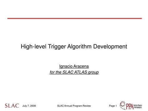 Ppt High Level Trigger Algorithm Development Powerpoint Presentation
