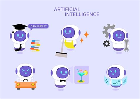 인공지능과 Ai 로 프리미엄 벡터