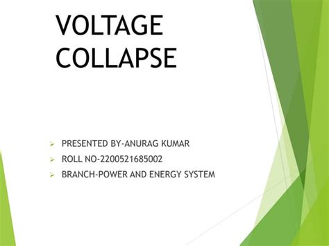 Voltage Collapse Presentation Pptx