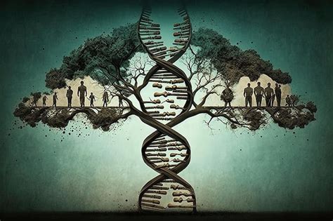 Premium Ai Image Tree With A Trunk In The Shape Of A Dna Helix
