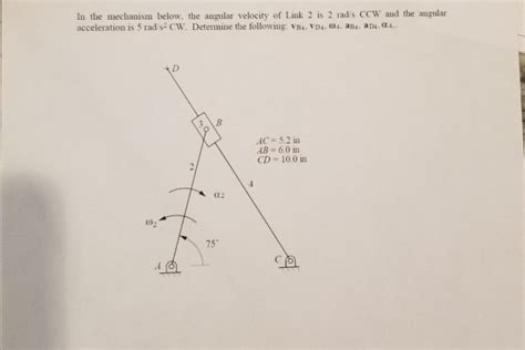 Solved In The Mechanism Below The Angular Velocity Of Link Chegg