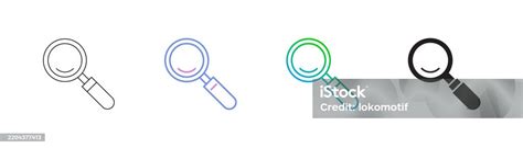 돋보기 아이콘에는 편집 가능한 획 선 듀오 컬러 선 그라디언트 선 및 실선의 네 가지 스타일이 있습니다 웹 디자인 모바일 앱 Ui Ux 및 Gui 디자인에 적합합니다 건강