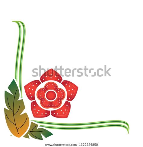 Simple Border Leaf Flower Rafflesia 스톡 벡터 로열티 프리 1322224850 Shutterstock