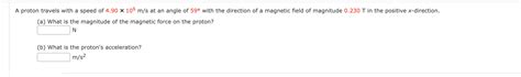 Solved A Proton Travels With A Speed Of 4 90×106ms ﻿at An