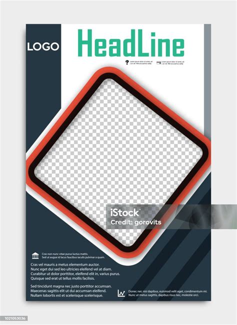 인쇄에 대 한 요소와 블랙 템플릿 플라이어입니다 사진 정보 블록 텍스트 블록에 대 한 공간을 가진 서식 1 페이지 소책자 사각 스타일 벡터 일러스트 레이 션 0명에 대한