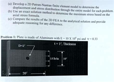 A Develop A 2d Patran Nastran Finite Element Model To Determine The Displacement And Stress