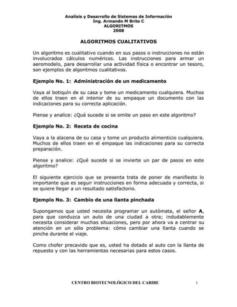 Ejemplos De Algoritmos Cualitativos Y Cuantitativos