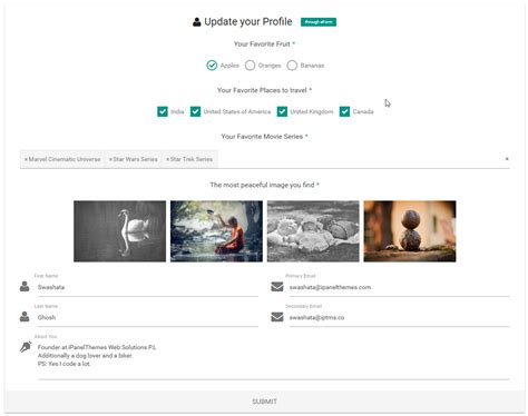 Create User Profile Update Form With Eform Eform