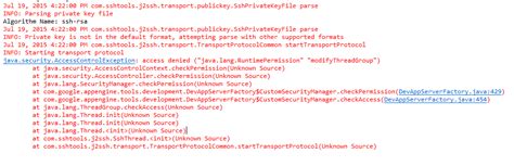 java unable to use j2ssh library in gwt application server code to