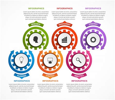 추상 기어 Infographic입니다 디자인 요소 프리미엄 벡터