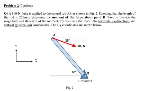 solved problem 2 7 points q a 100 n force is applied to