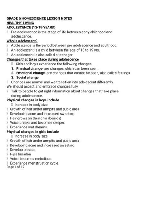 Grade 6 Science Notes