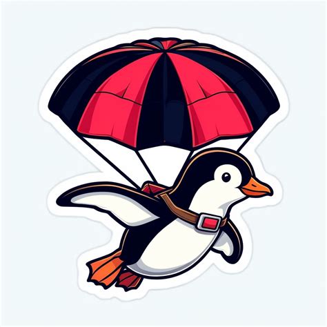 Minimalist Cartoon Penguin Illustration Sticker Playground