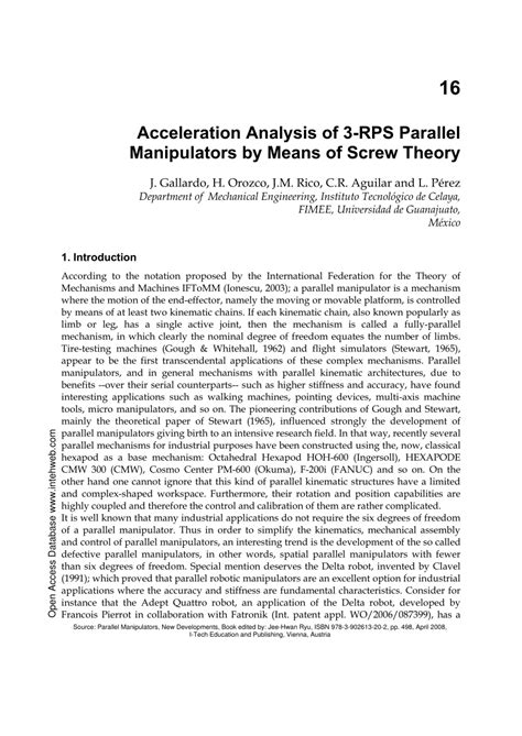 pdf kinematics of 3 rps parallel manipulators by means of screw theory