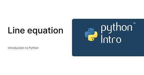 Line Equation Introduction To Python