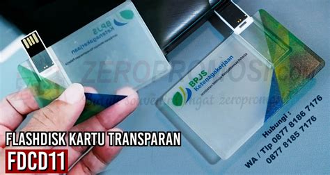 Jual Usb Flashdisk Kartu Transparan FDCD11 Zeropromosi Souvenir Barang Promosi Grosir